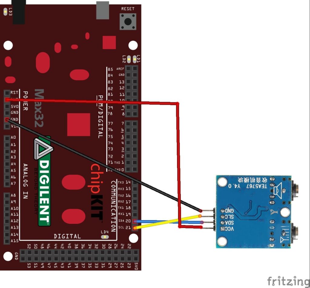 Chipkit Max32 and TEA5767 radio example | PIC learning